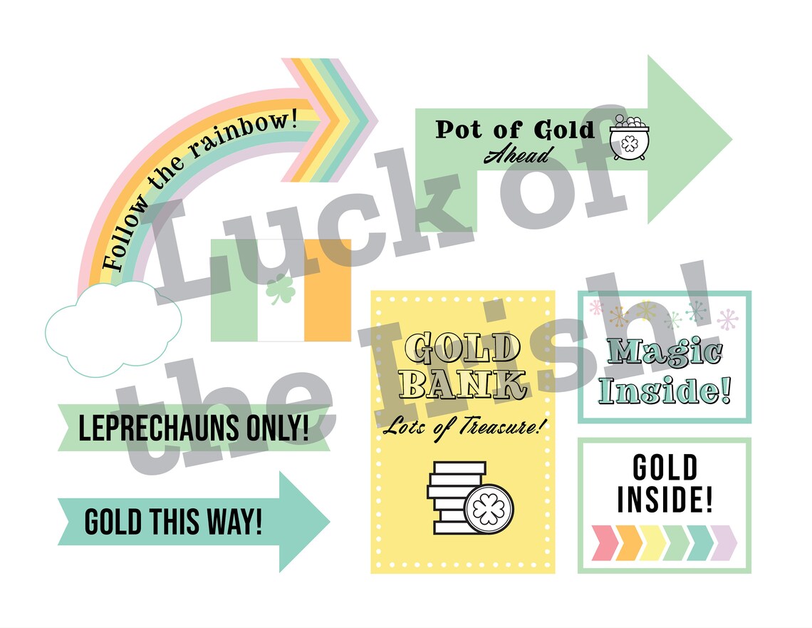 Leprechaun Trap Printable Elements for St Patricks Day DIY - Etsy
