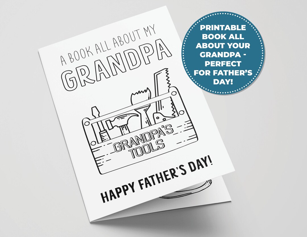 All About Grandpa Printable Book for Father's Day, Perfect Father's Day ...