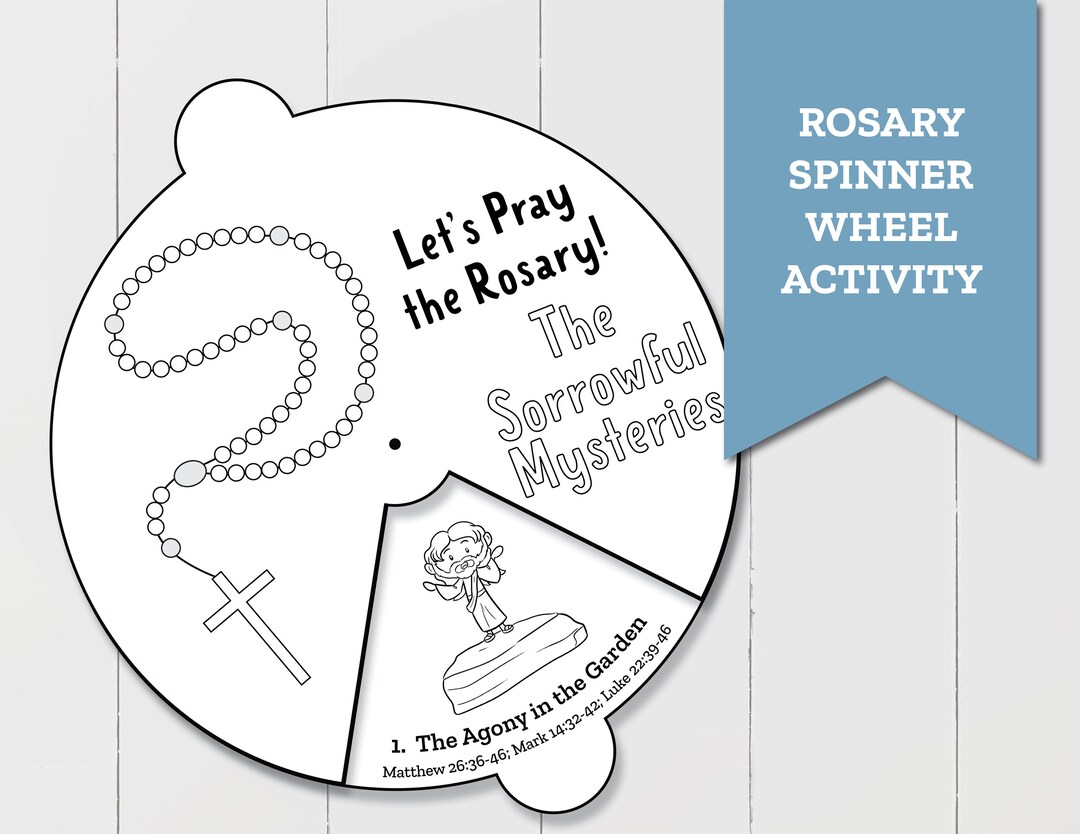 Learning the Rosary Printable Featuring the Sorrowful Mysteries in a ...