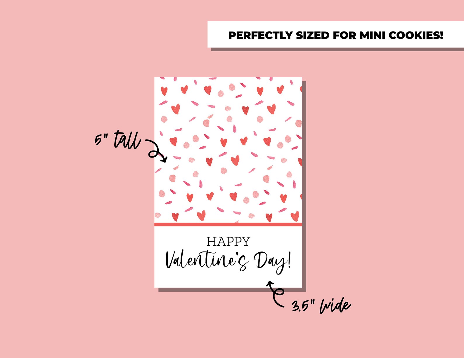 Valentine's Day Mini Cookie Card, Printable Mini Cookie Card, Cookie ...