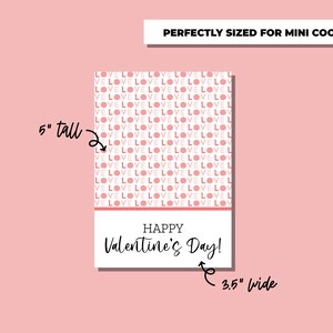 Valentines Day Mini Cookie Card, Printable Mini Cookie Card, Cookie ...