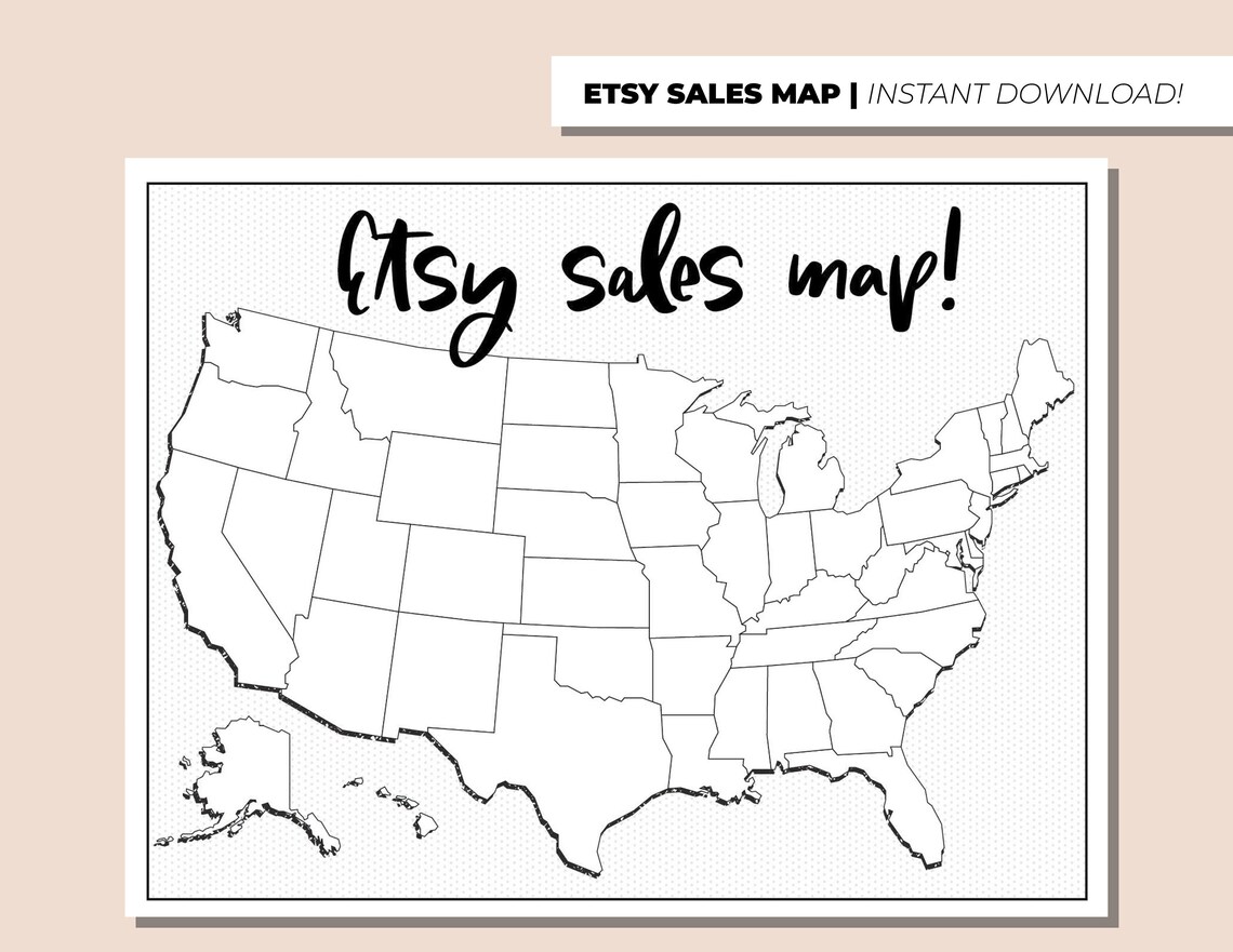 Etsy Shop Sales Tracker Map Etsy Sales Map Places Ive | Etsy