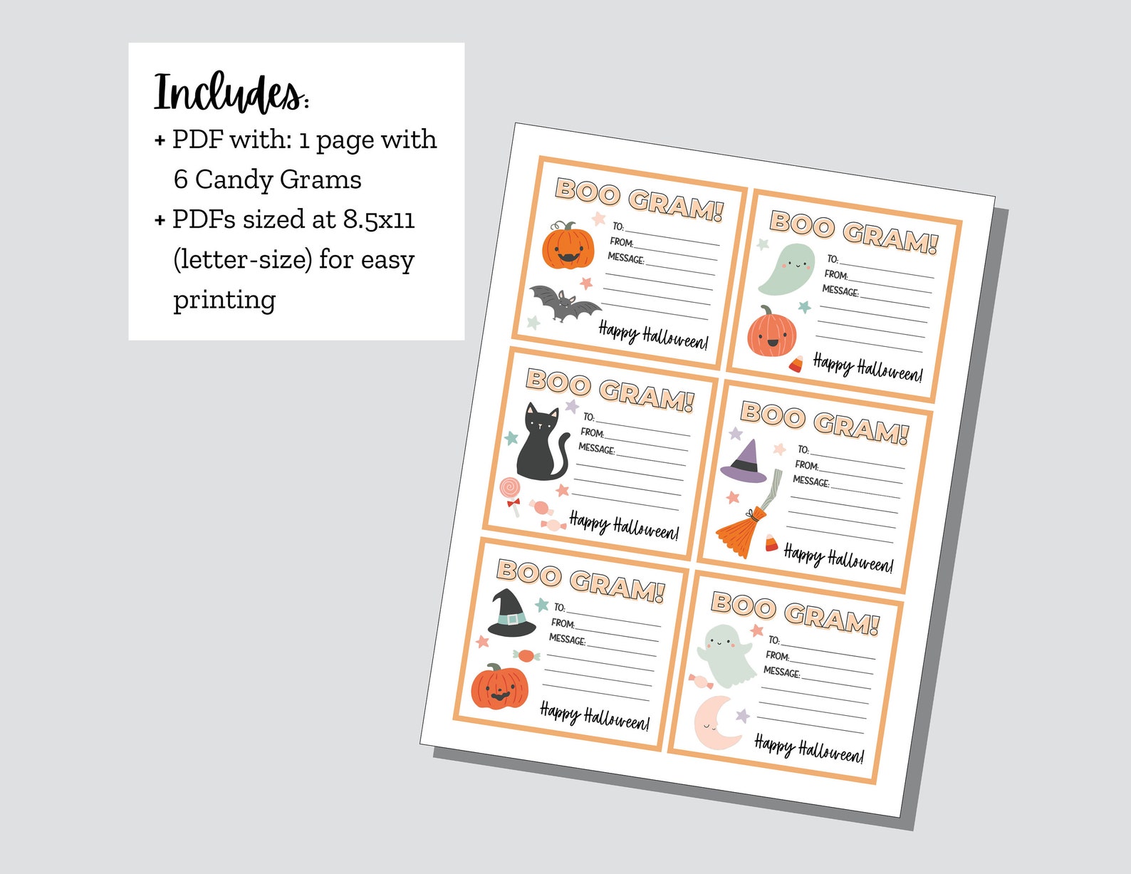 Halloween Boo Gram Fundraiser Flyer PTO Halloween Candy Gram Fall ...