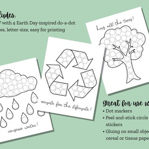Earth Day Do-a-dot Activity Pages, Perfect for Toddler Activity, Dot ...
