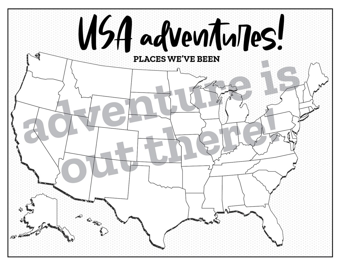 USA Adventures Map United States Map States Weve Visited - Etsy