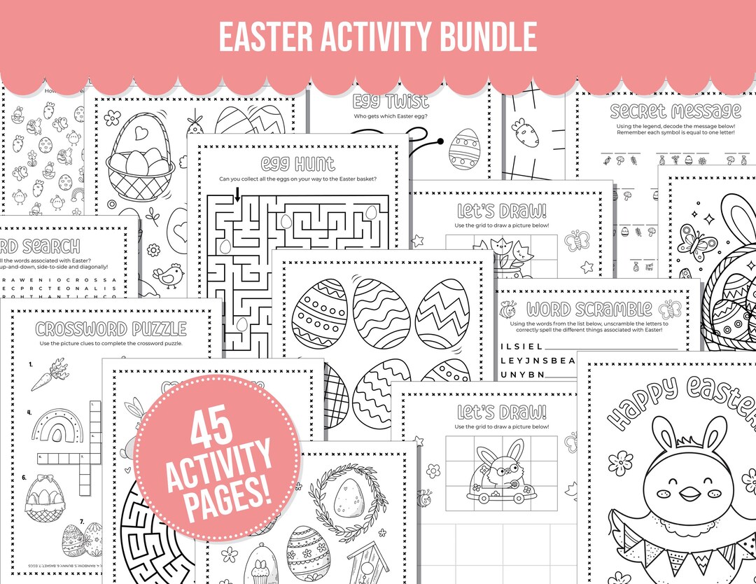 Easter Activity Bundle With Easter Coloring Pages, Printable Easter ...