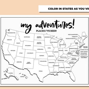 Places I've Been Map, United States Map, States I’ve Visited, My ...