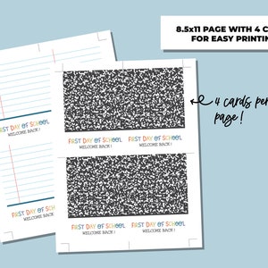 Back to School Mini Cookie Card, Printable Mini Cookie Card for 1st Day ...