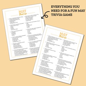 May Trivia Printable Game, May Quiz Question and Answers, May Themed ...