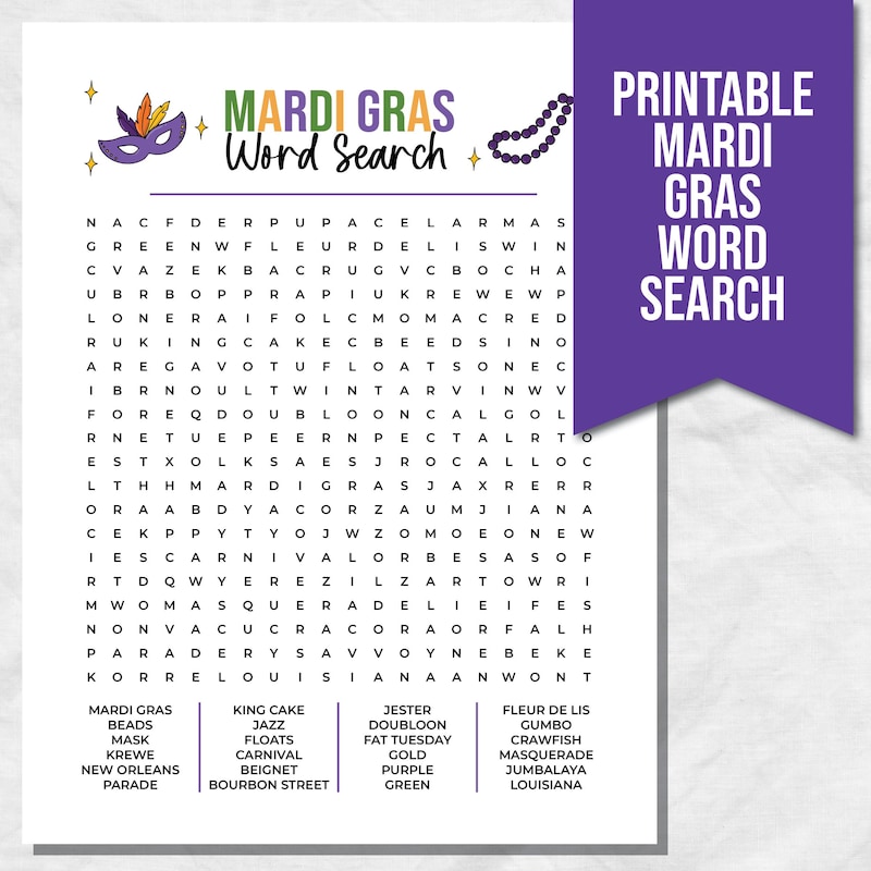 Mardi Gras Activity - Etsy