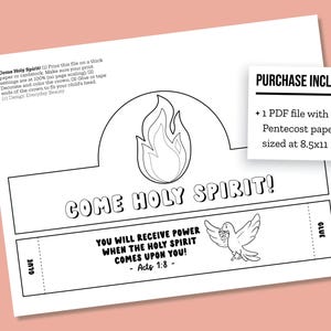 Pentecost Paper Crown Activity for Kids, Christian Pentecost Kids ...