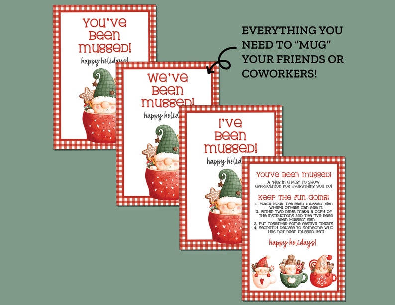 You've Been Mugged Game, Printable You've Been Mugged Kit, Christmas ...
