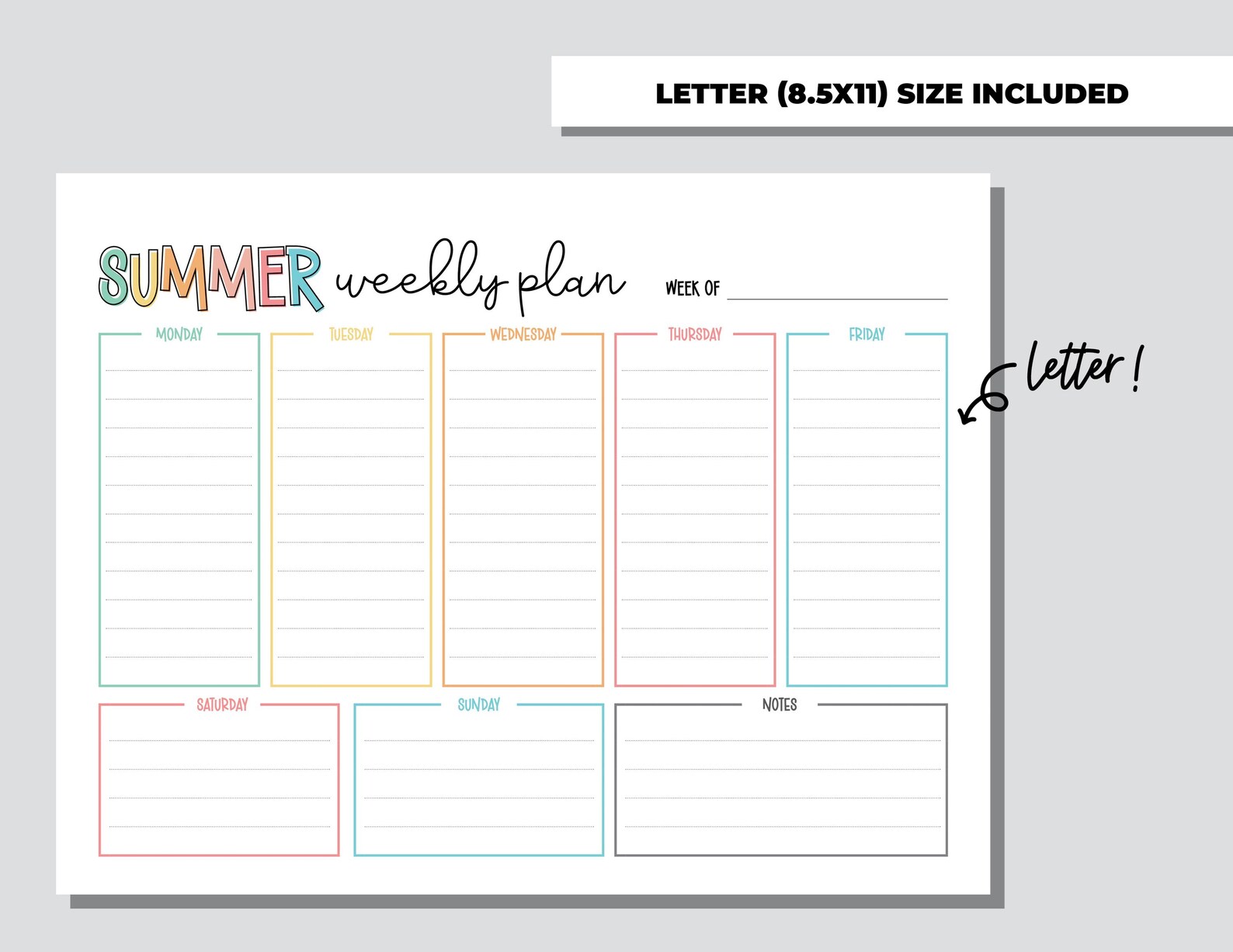 EDITABLE Summer 2026 Weekly Schedule for Kids Printable to Plan All ...