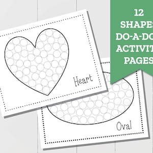 Shapes Do-a-dot Activity Pages, Perfect for Toddler Activity, Dot ...