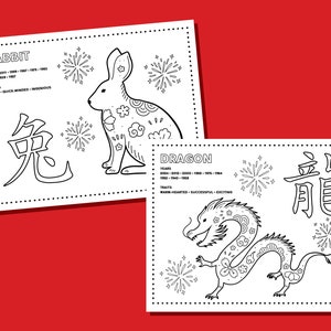 Chinese New Year Coloring Pages Chinese New Year Kids - Etsy