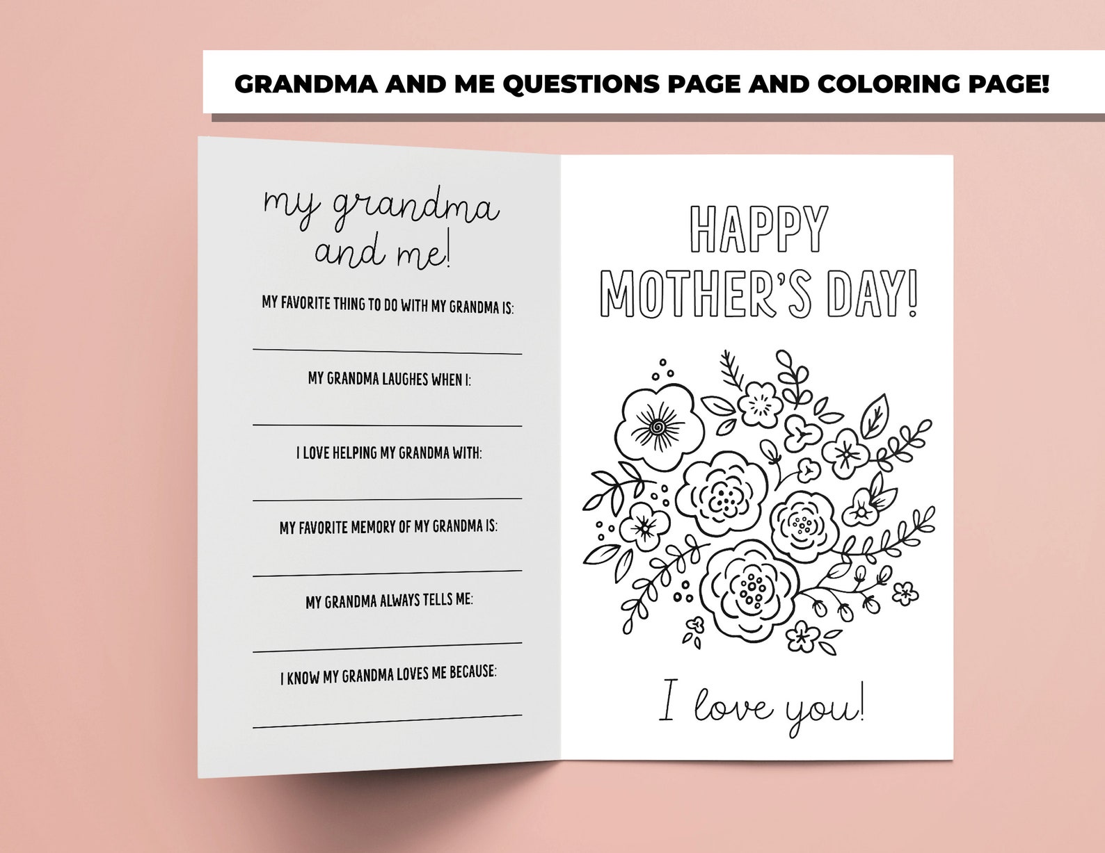 All About Grandma Printable Book for Mother's Day Perfect - Etsy