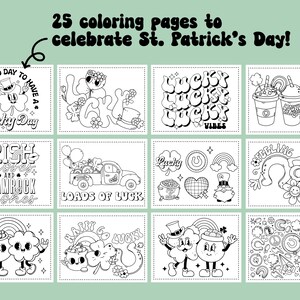 Retro St Paddy's Day Coloring Pages for Kids - 25 Groovy and Festive ...