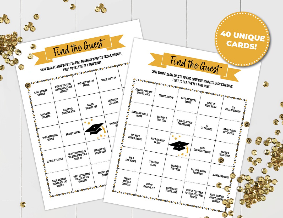 Graduation Find the Guest Game, Graduation Party Game, Find the Guest ...