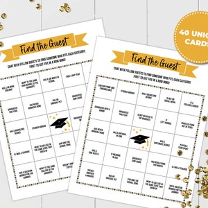 Graduation Find the Guest Game, Graduation Party Game, Find the Guest ...