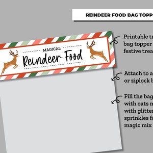 Santa's Magic Reindeer Food Treat Bag Topper Printable, Magical ...