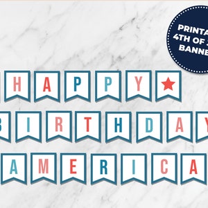4th of July Printable Banner Printable Bunting for Home 4th - Etsy