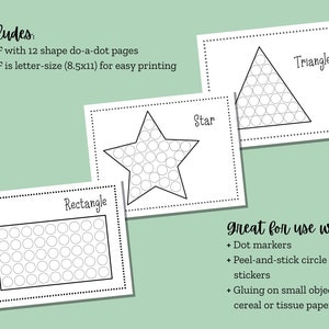 Shapes Do-a-dot Activity Pages, Perfect for Toddler Activity, Dot ...