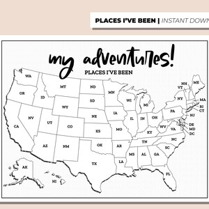 Places I've Been Map, United States Map, States I’ve Visited, My ...