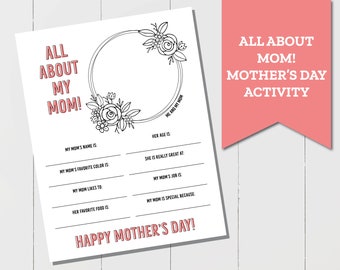 All About Mom Printable Book for Mother's Day Perfect - Etsy