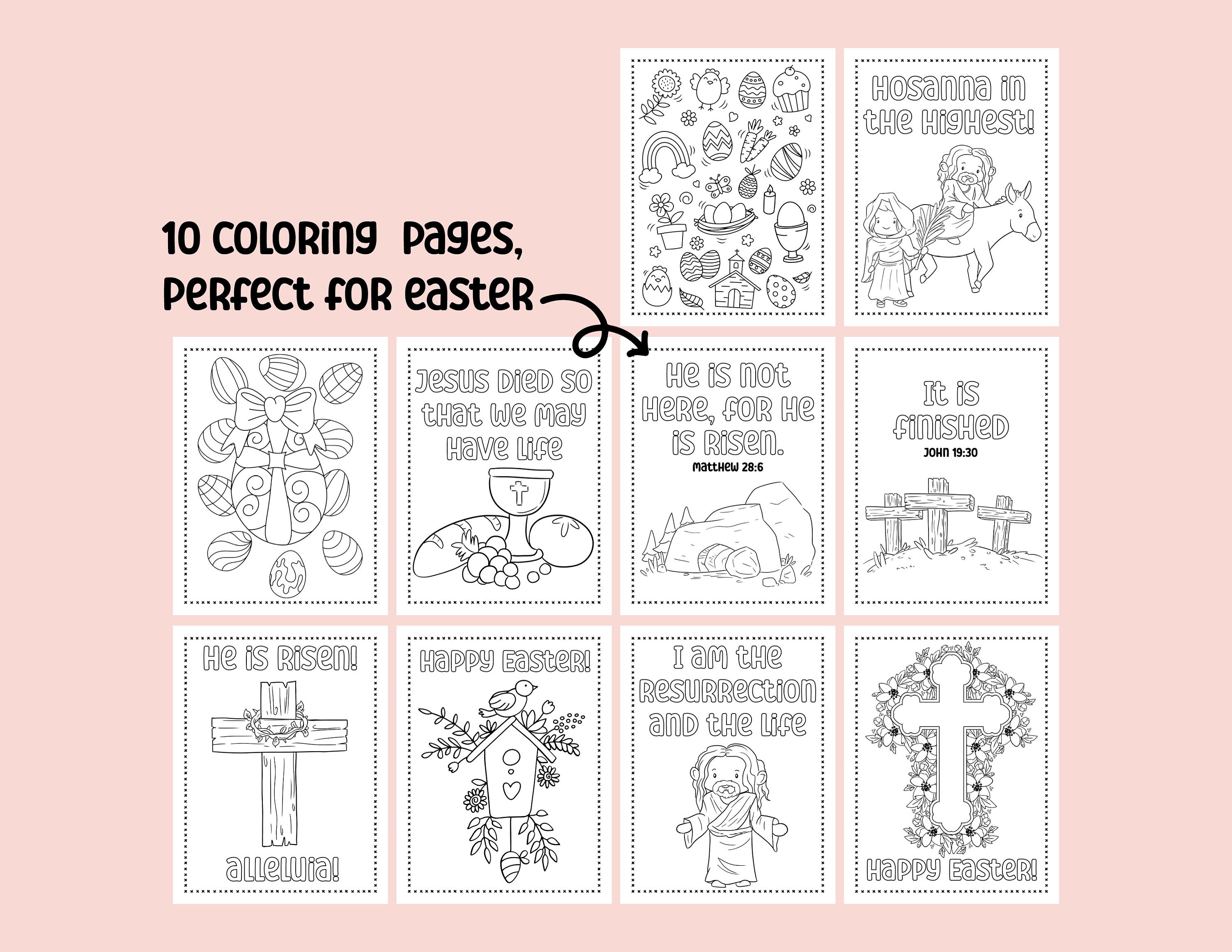 Christian Easter Activity Bundle Including Bible Coloring Pages, Lent ...