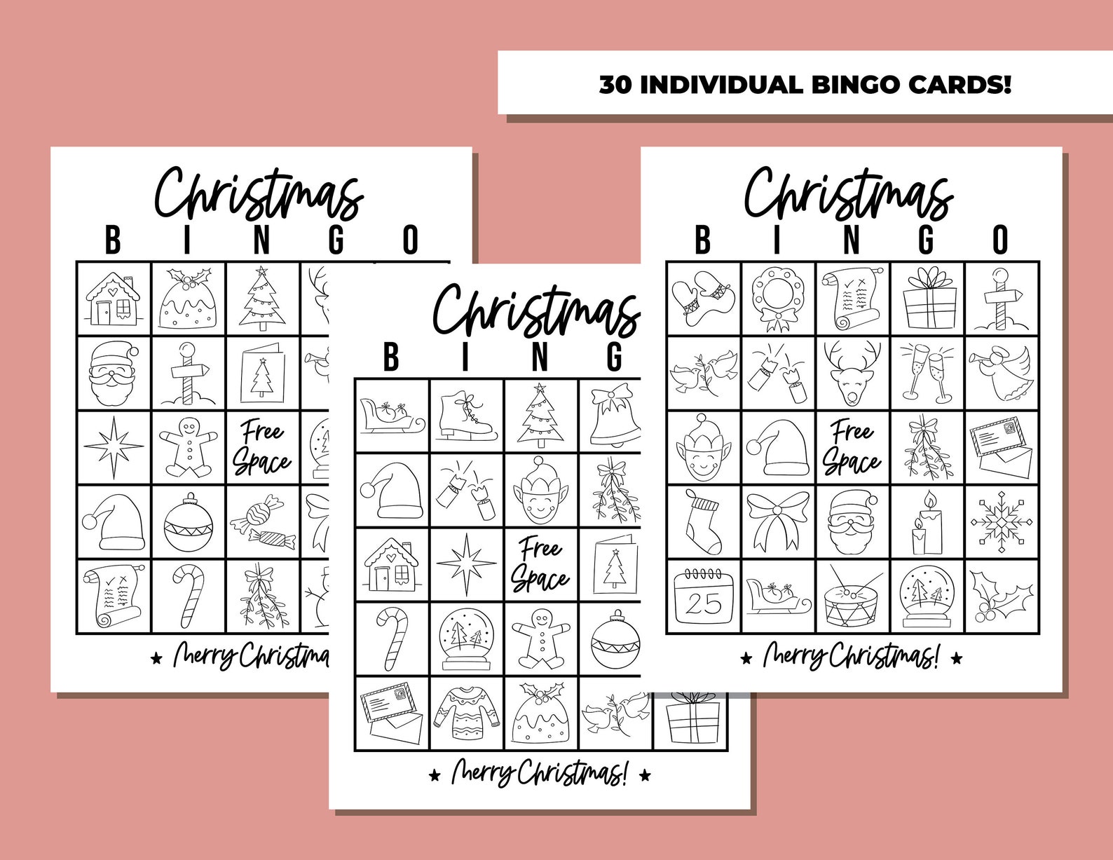Christmas BINGO Game, Printable Game for Classroom Activity, Holiday ...