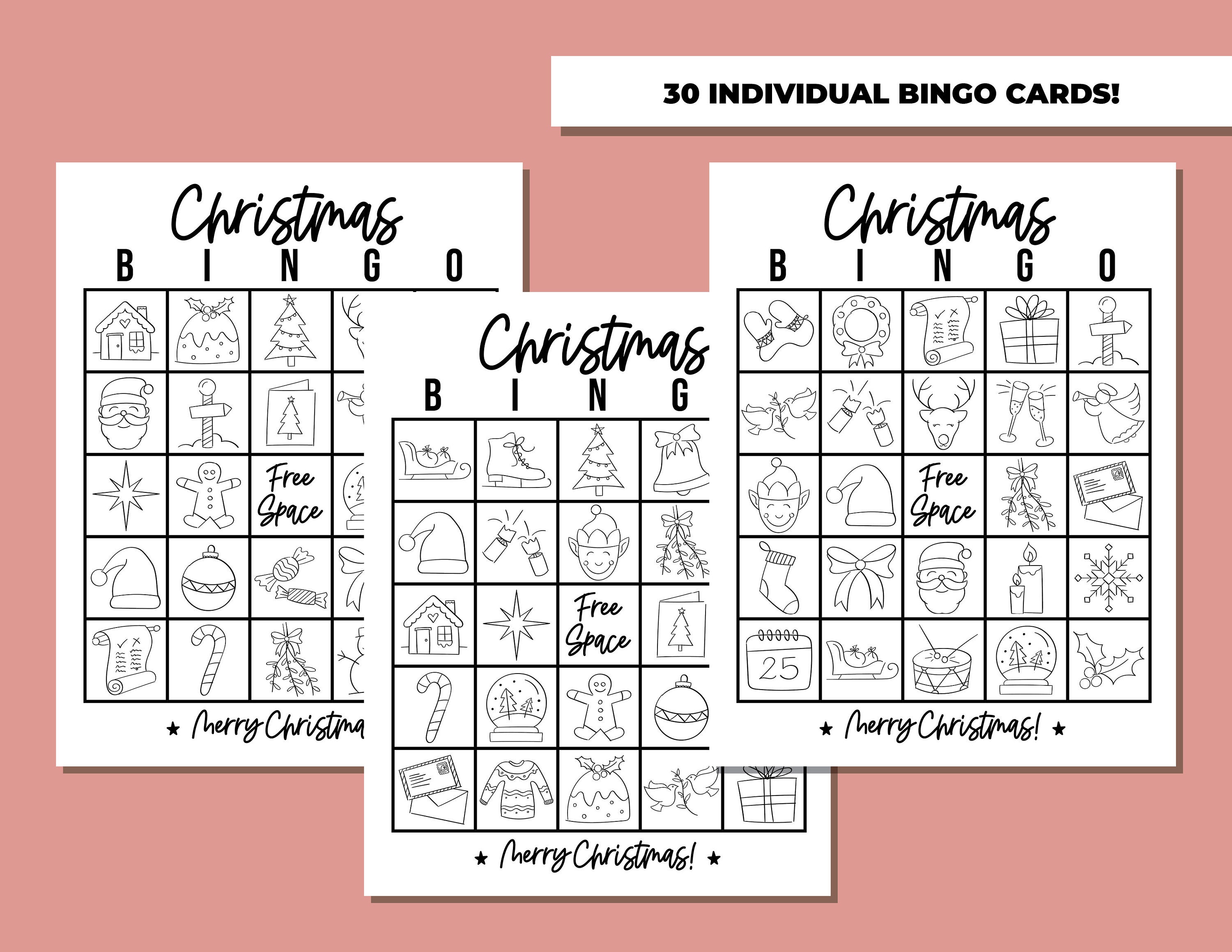 Christmas BINGO Game, Printable Game for Classroom Activity, Holiday ...