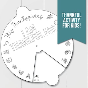 Thankful Activity for Kids Spinner Wheel Printable Thanksgiving ...