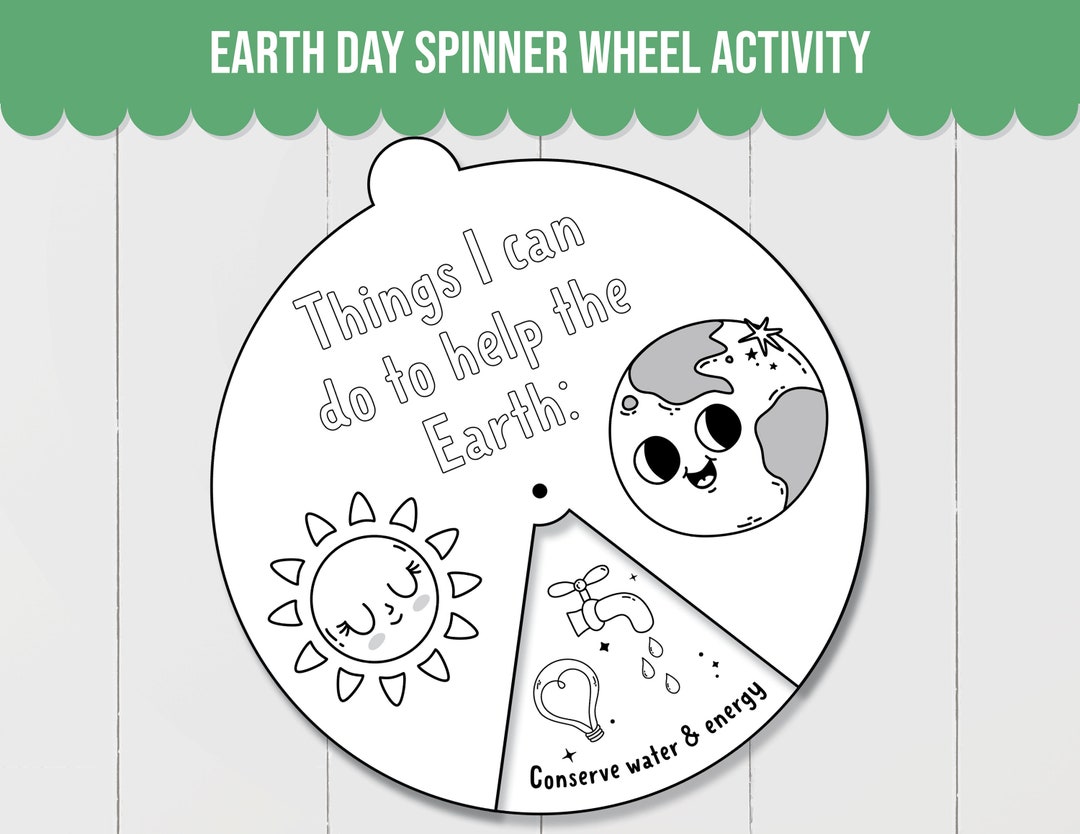Earth Day Activities Printable, Printable Spinner Wheel Activity for ...
