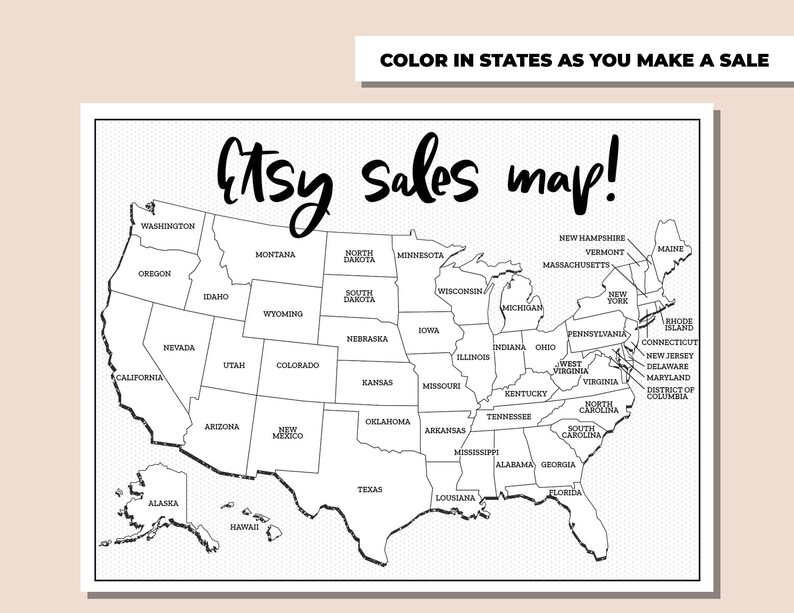 Etsy Shop Sales Tracker Map Etsy Sales Map Places Ive | Etsy