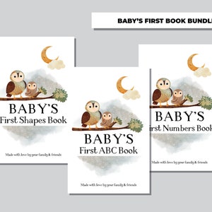 Owl Baby Shower Game Bundle Baby's 1st ABC Book First - Etsy