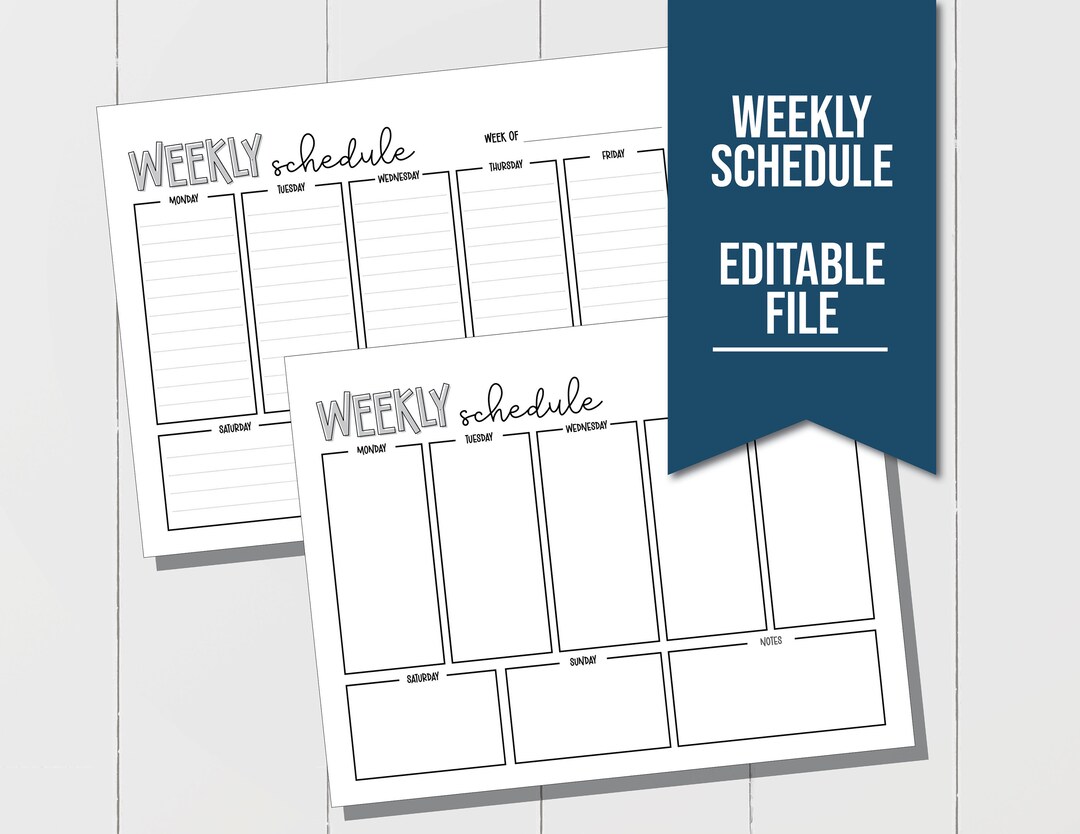 EDITABLE Weekly Schedule for Kids Printable to Plan All Your Activities ...