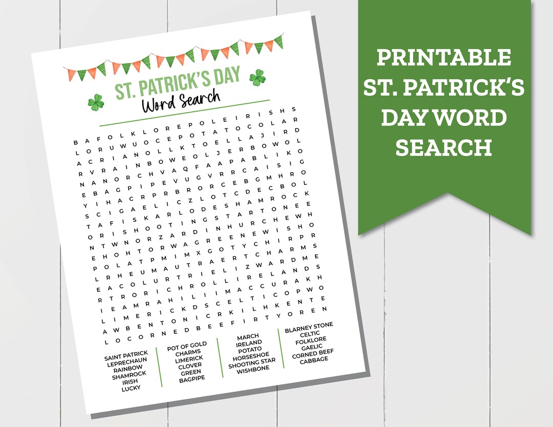 St Patricks Day Word Search, St Patricks Day Games, St Patricks Day ...