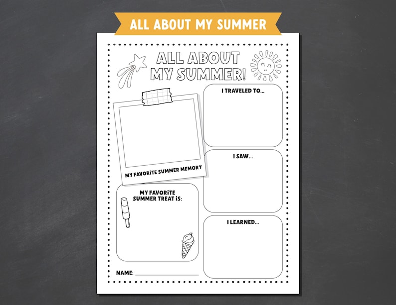 All About Me Activity for First Day of School, Back to School Classroom ...