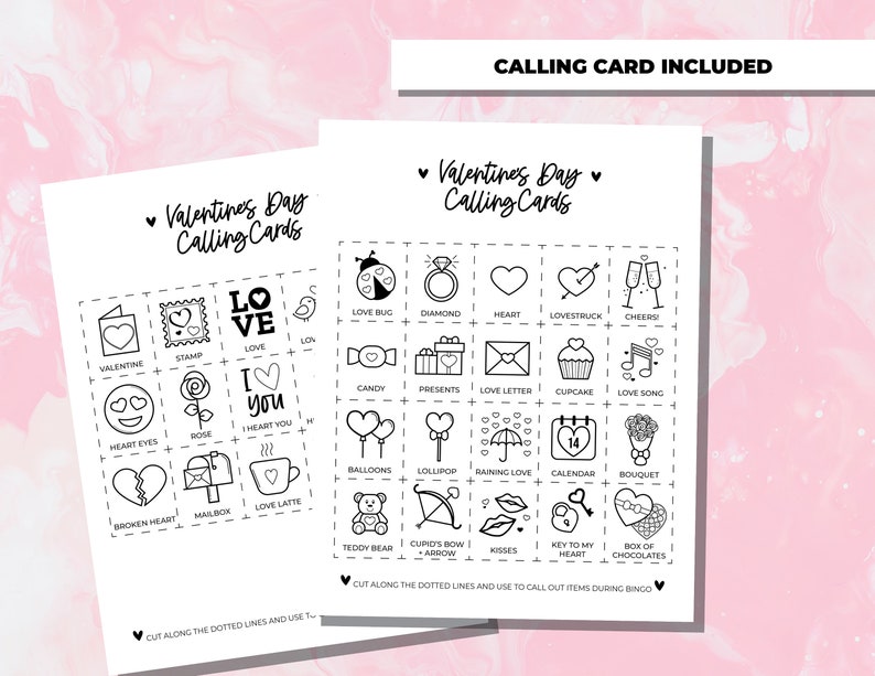 Valentine's Day BINGO Game, Printable Game for Classroom Activity, Love ...