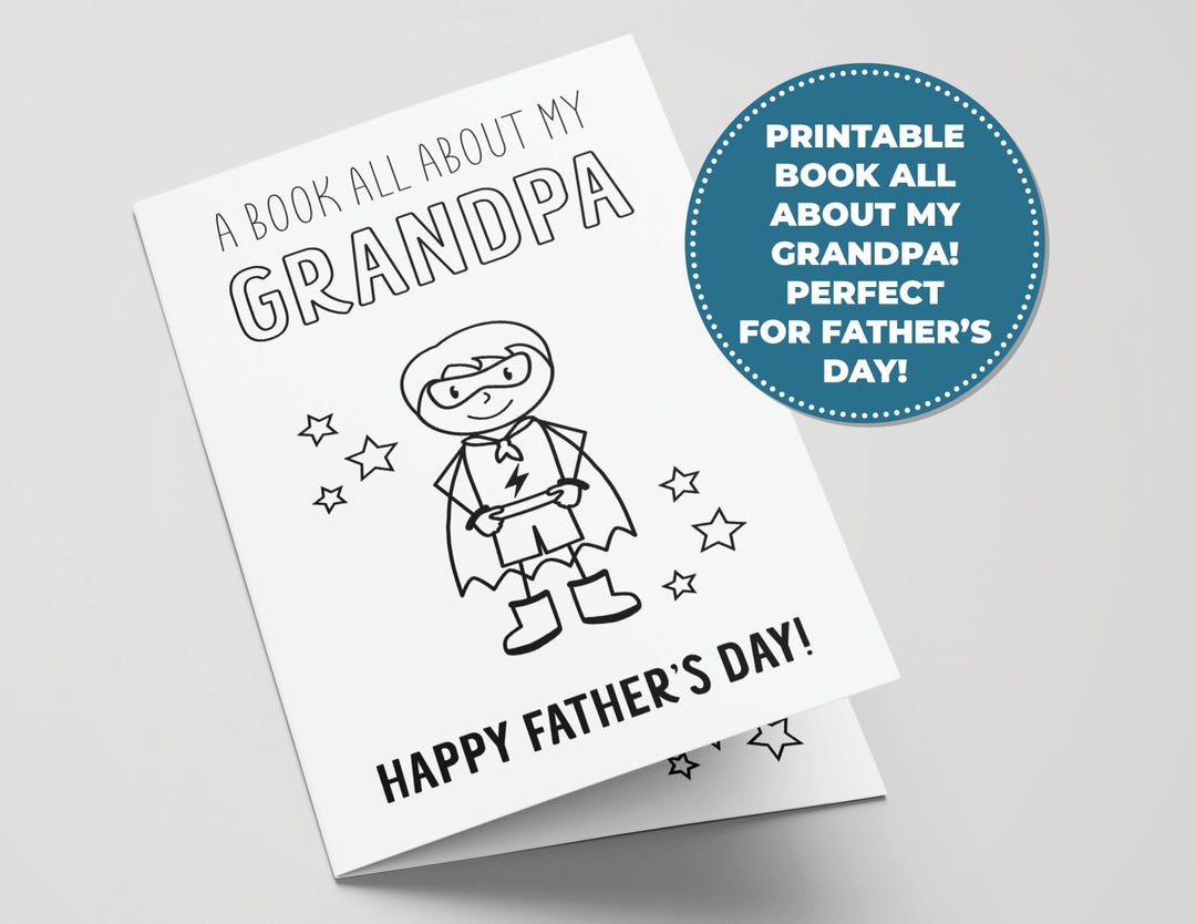 All About Grandpa Printable Book for Father's Day, Perfect Father's Day ...