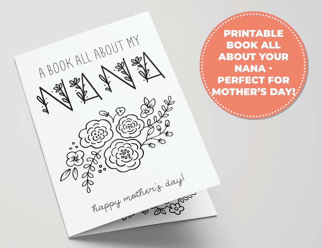 All About Nana Printable Book for Mother's Day, Perfect Mother's Day ...