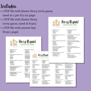 Easter Bible Trivia Game, Church Printable Trivia Game, Easter Bible ...