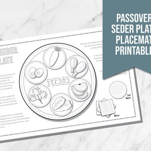 Passover Seder Plate Activity Printable Passover Placemat for - Etsy