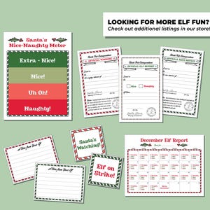 Elf Report Calendar Printable, December Elf Calendar, Elf on Strike ...