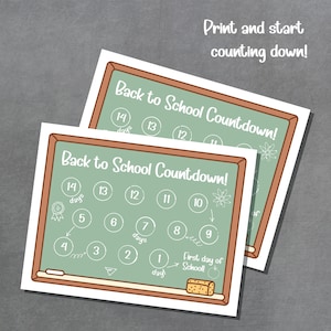 Countdown to First Day of School Printable for Kids, Get Ready for Back ...
