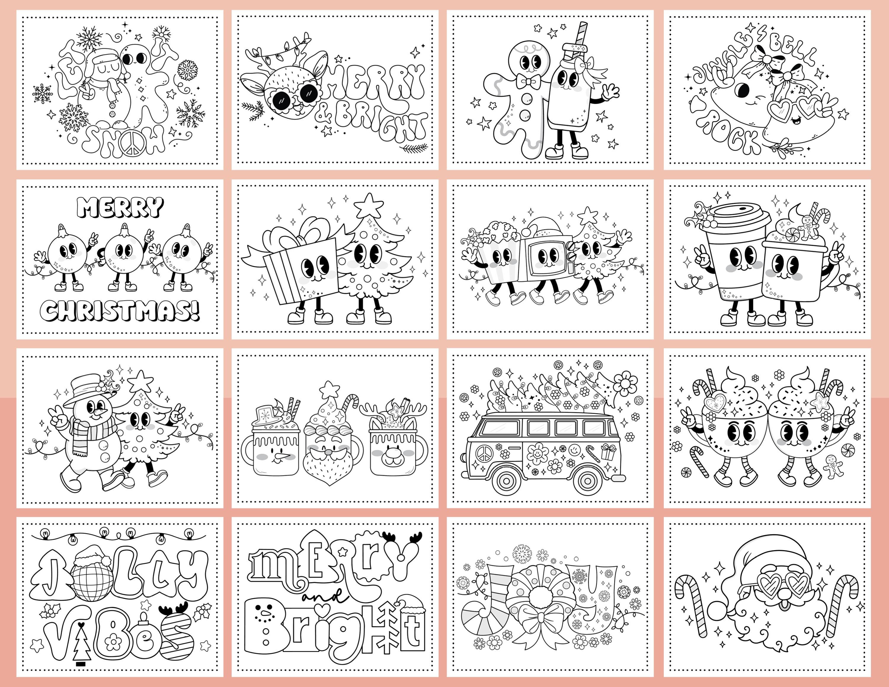 Retro Christmas Coloring Pages for Kids - 28 Groovy and Festive ...