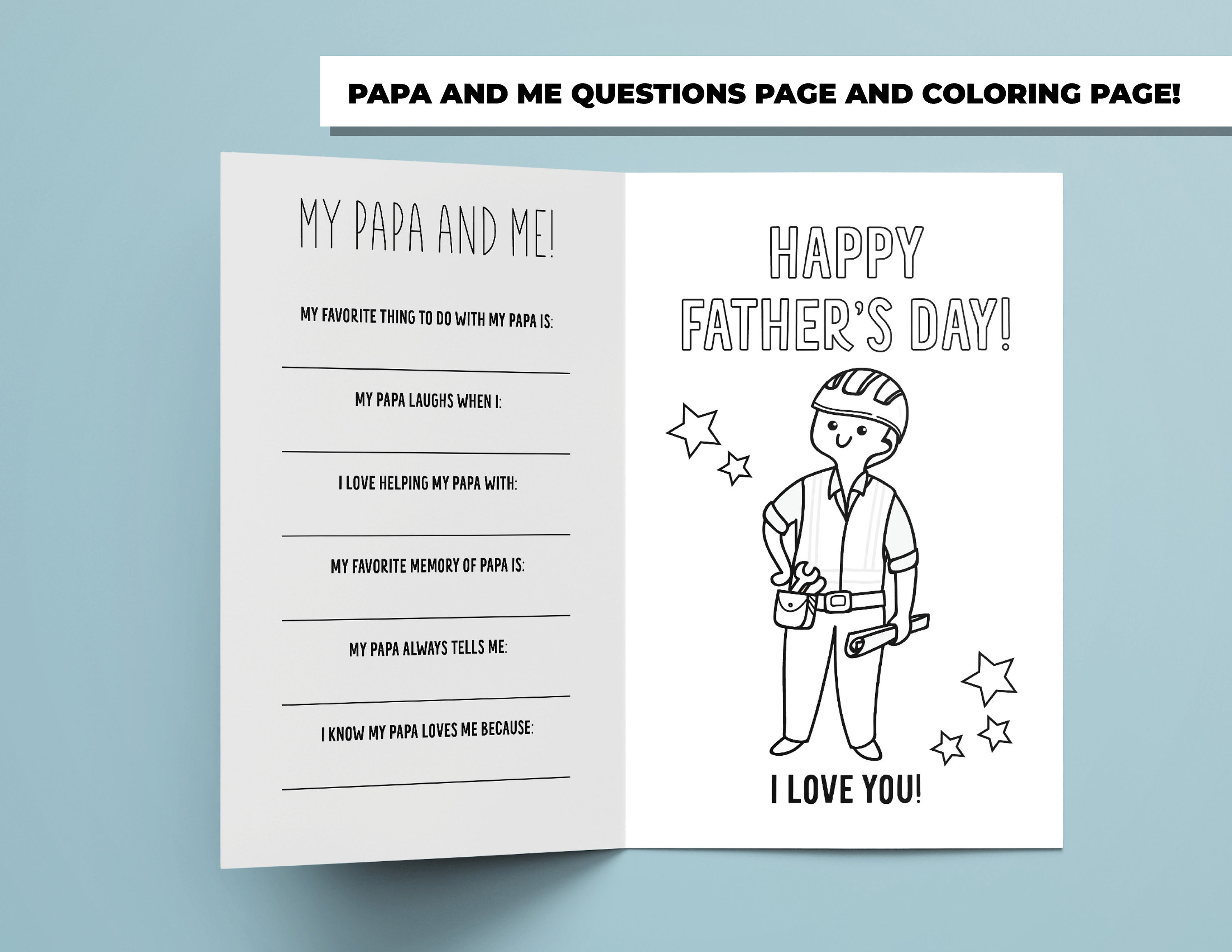 All About Papa Printable Book for Father's Day, Perfect Father's Day ...