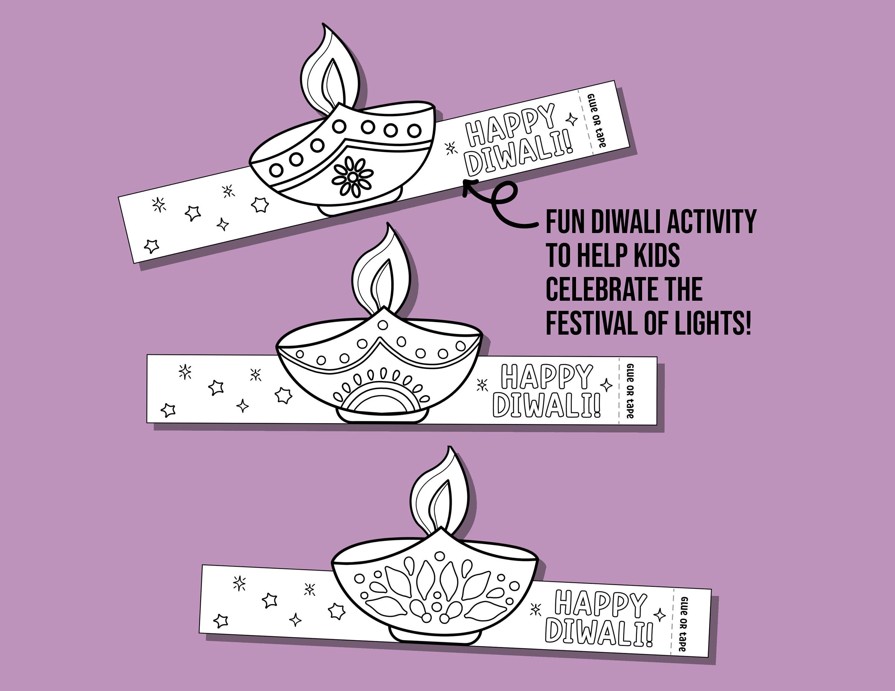 Printable Diya Light Craft for Diwali, Perfect Diwali Activity for Kids ...