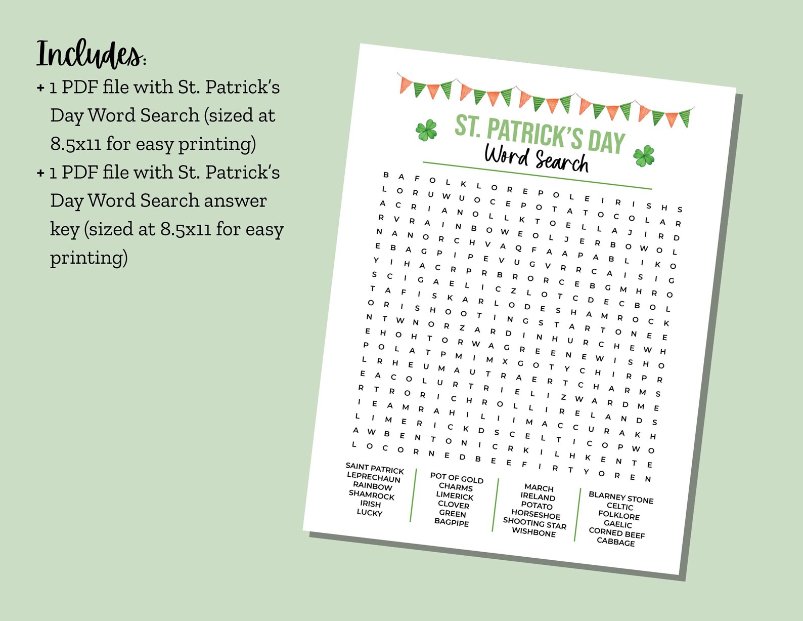 St Patricks Day Word Search, St Patricks Day Games, St Patricks Day ...