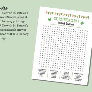 St Patricks Day Word Search, St Patricks Day Games, St Patricks Day ...